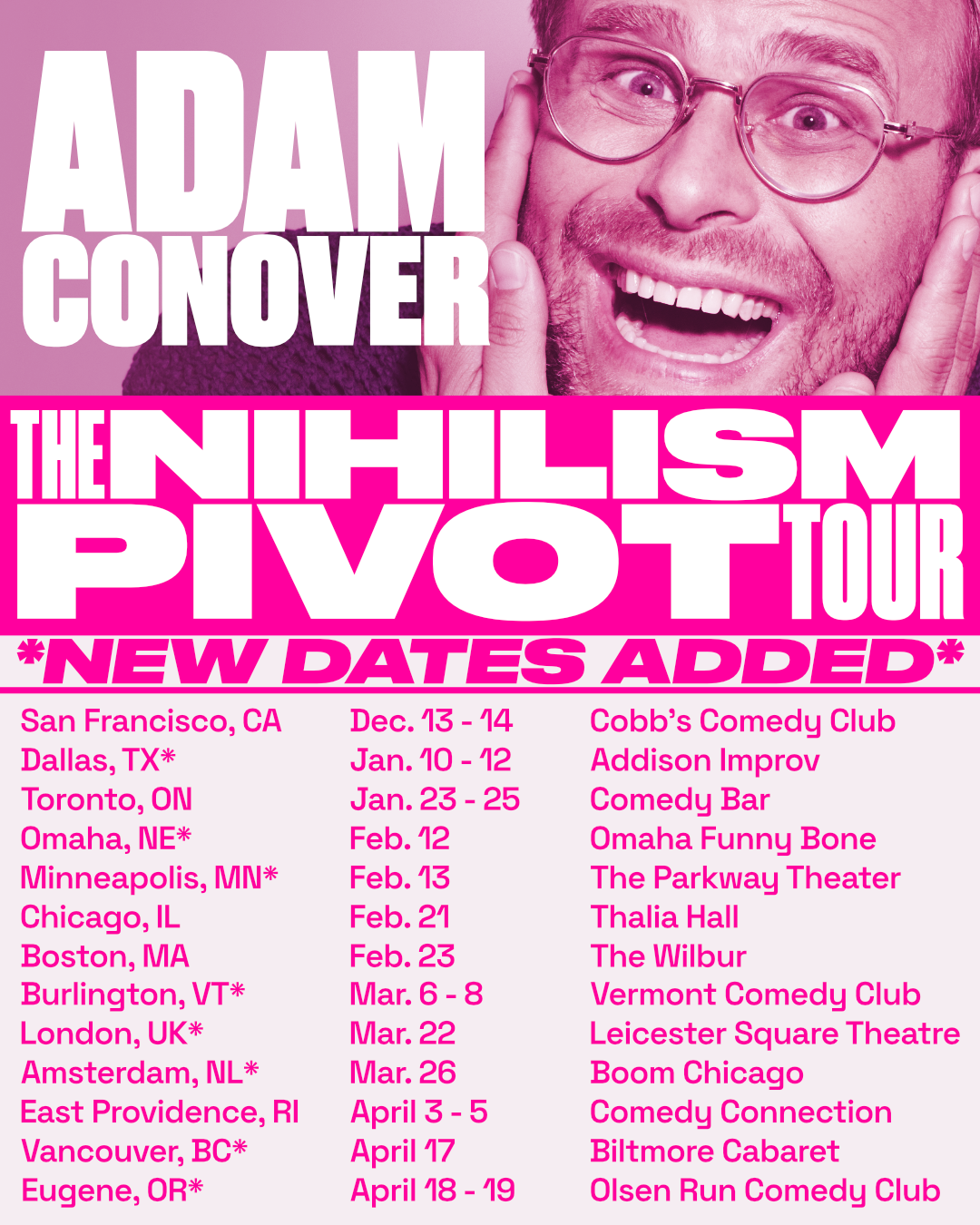 New Tour Dates Added! - Adam Conover: Official Site. Tour dates ...